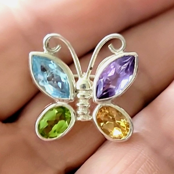 Jewelry | Stunning Vintage Fas Sterling Silver Gem Brooch | Poshmark